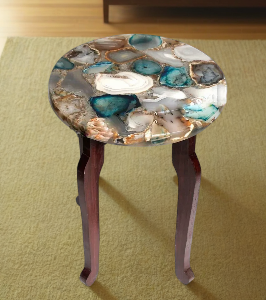 Elegant Mix Agate Console Table – Handcrafted Geode-Inspired Design | eBay