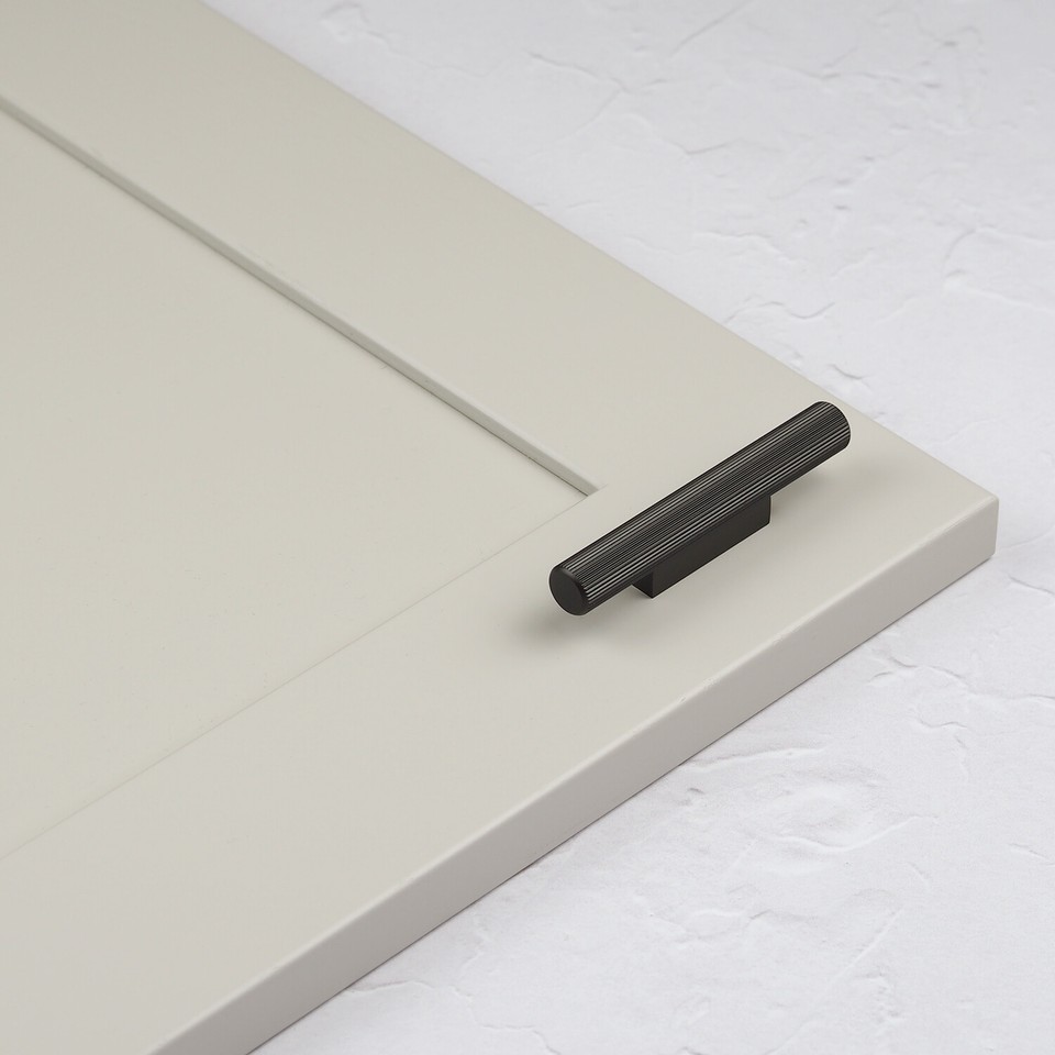 Dark Grey Kitchen Handles Reeded Knurled Grooved Cupboard Drawer Door ...