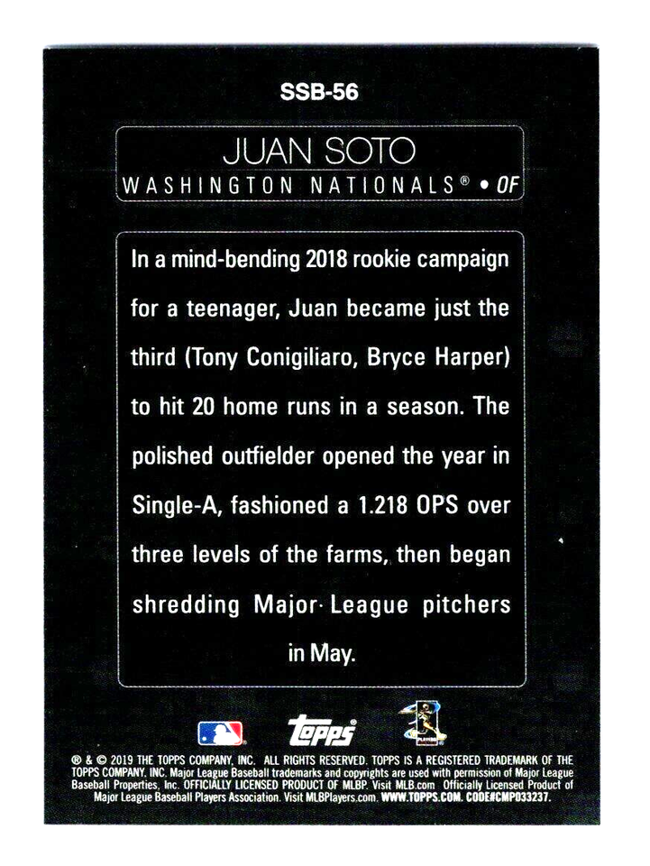 2019 Topps Juan Soto Baseball Stars of the Game #SSB-56 Washington ...