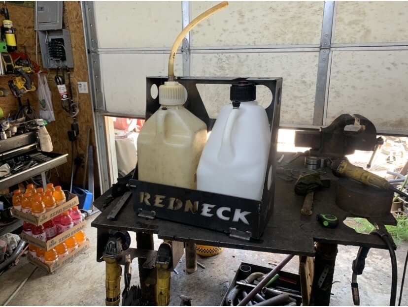 Fuel Jug Rack Holder Dual Locking Mount Race Trailer Shop Garage ...