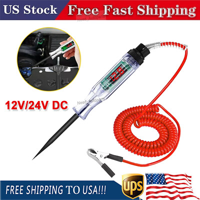 12V 24V Digital Electric Circuit Tester Voltage Test Pen Probe Volt ...