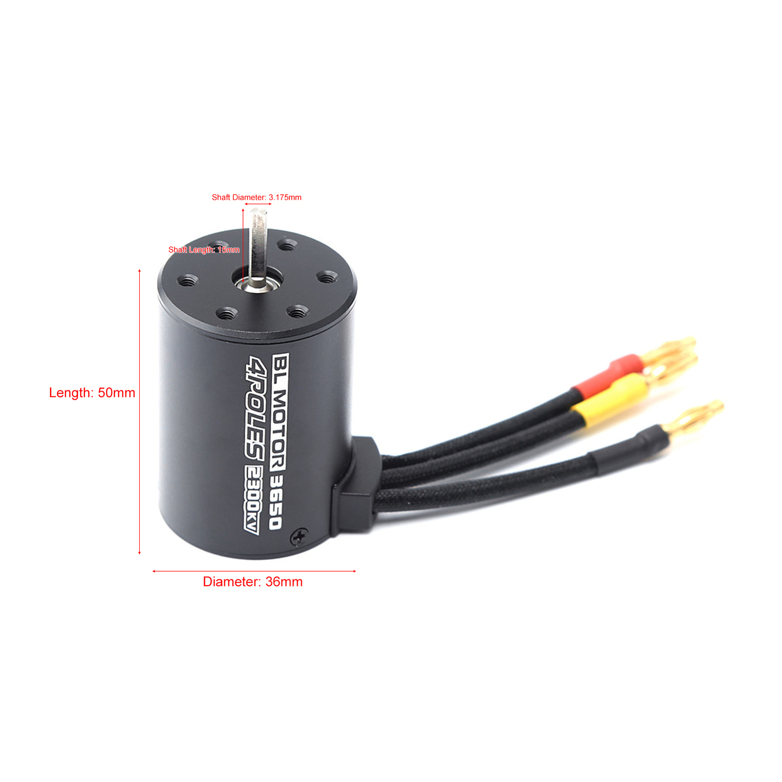 3650 Brushless Motor 2300KV Waterproof Motor 45A Programming for G8U8 ...