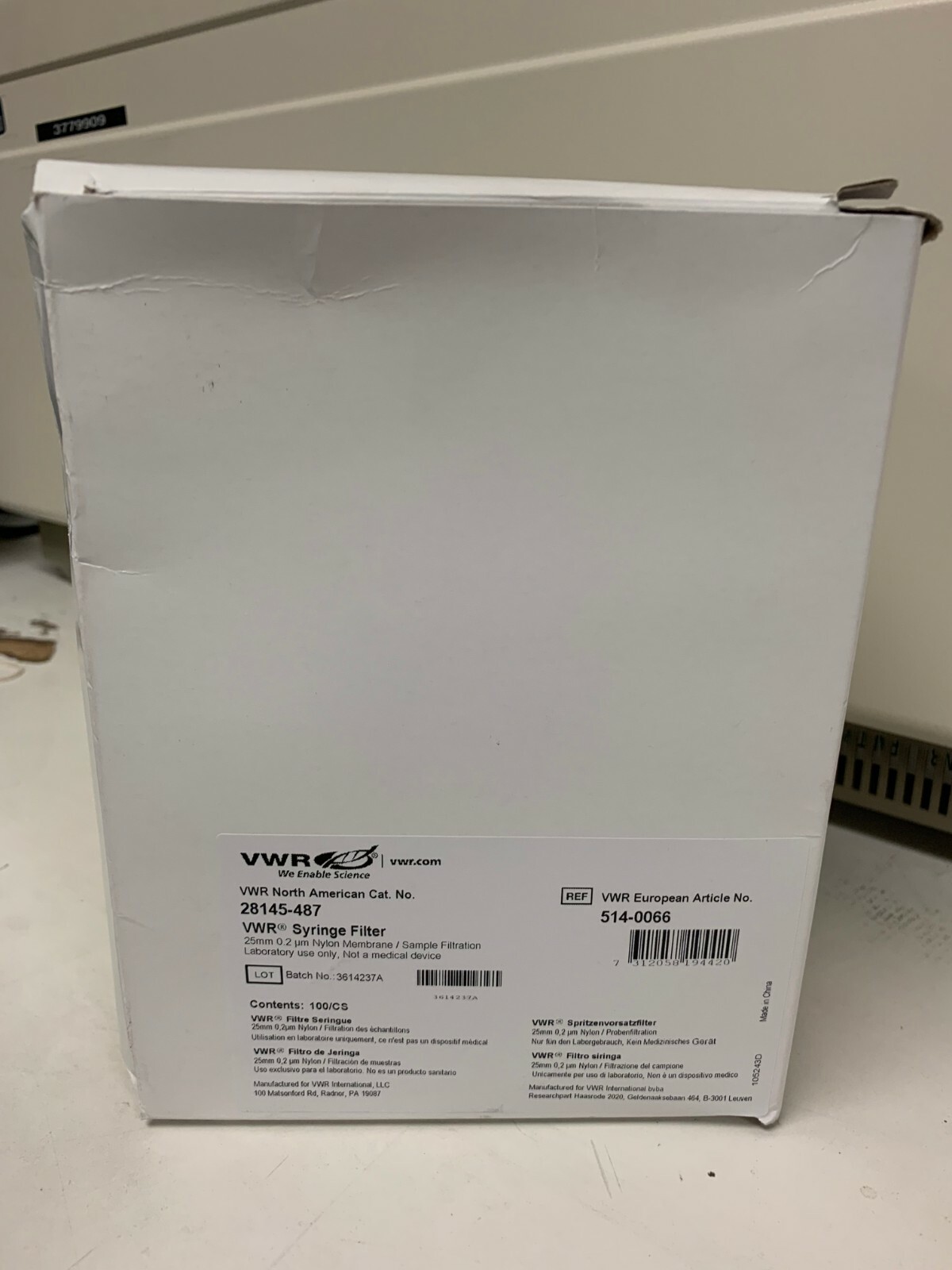 VWR syringe filter, Nylon membrane, 25mm, 0.2um, 100/pk, PN 28145-487 ...
