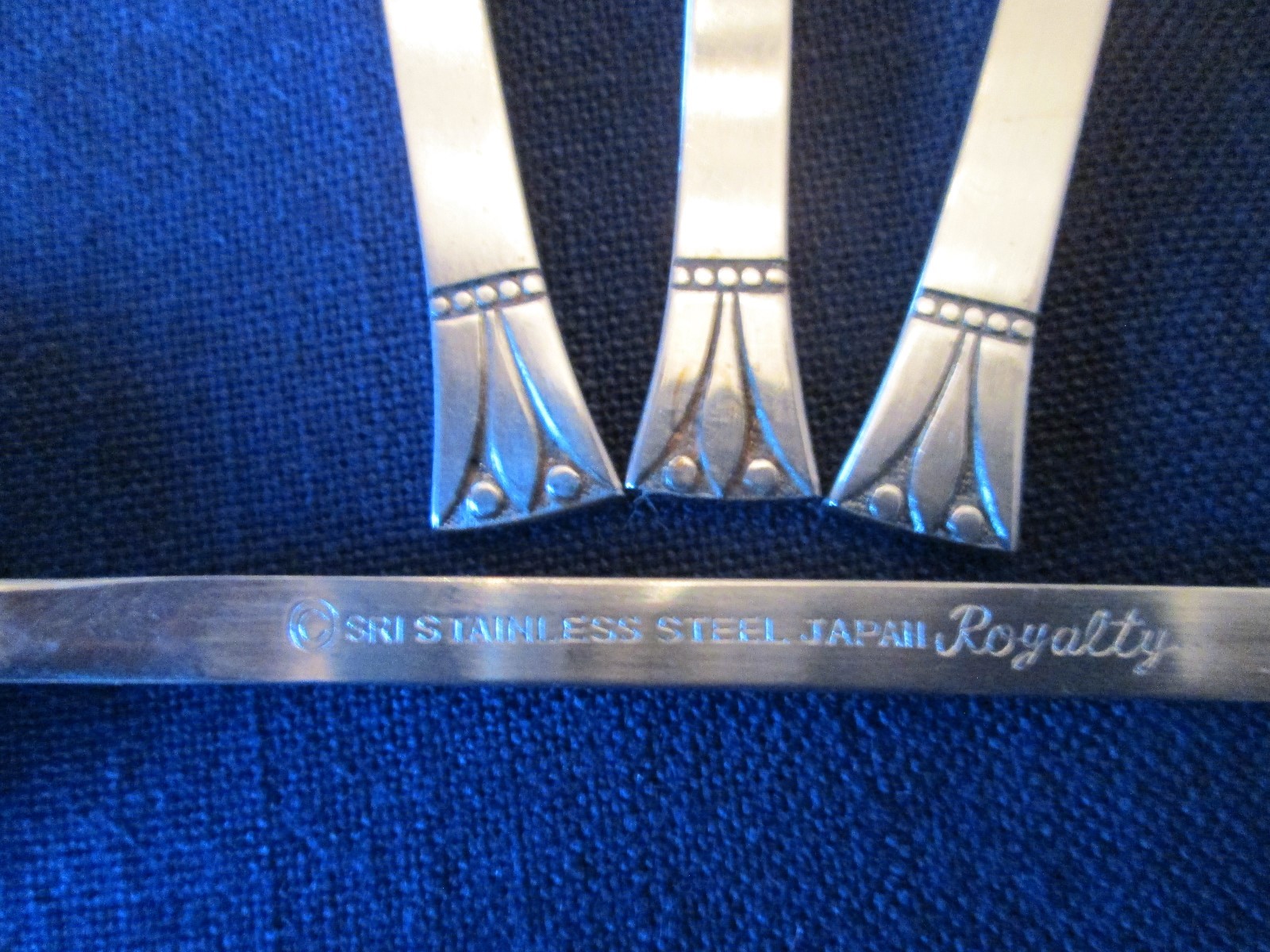 SET 4 TEA SPOONS! Vintage STANLEY ROBERTS stainless: ROYALTY pattern ...