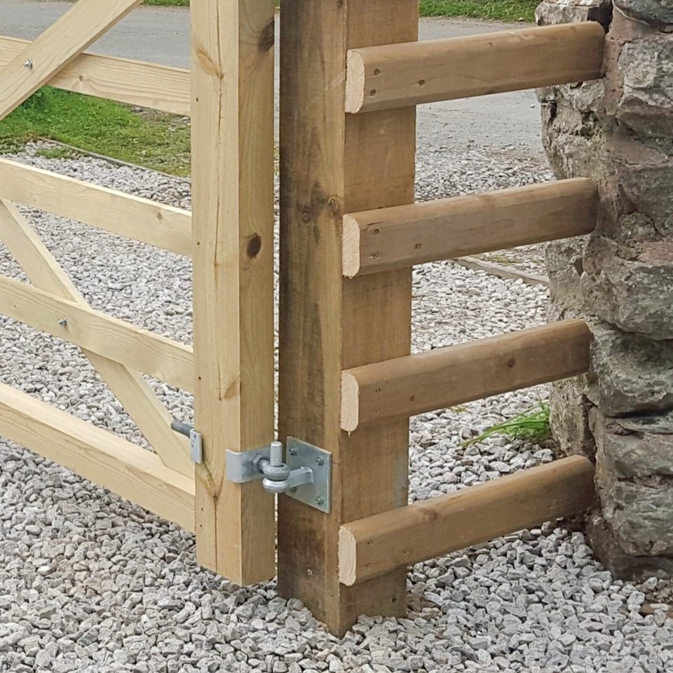 Field Gate Hinges Adjustable Set Farm Driveway 5bar Heavy Duty Bottom ...