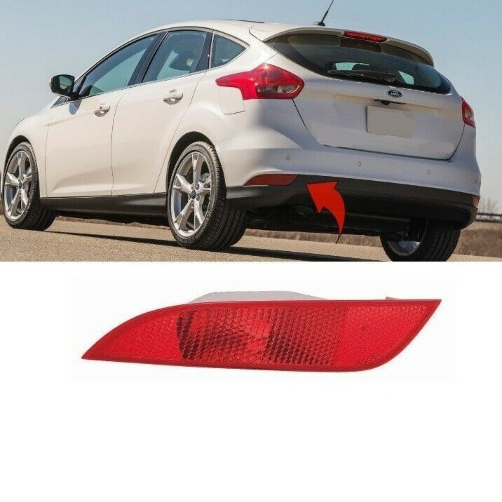 Left Rear Bumper Reflector Light Lamp For Ford Focus 2014 - 2018 N/S ...