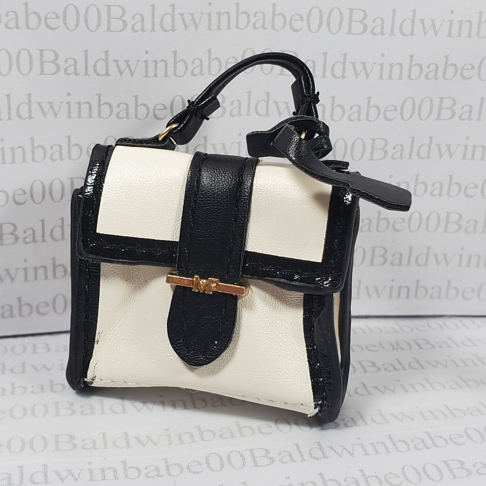 2F ~ PURSE ~ 11.5" 1/6 FASHION DOLL FAUX LEATHER BLACK WHITE GOLD LOGO TOTE BAG | eBay