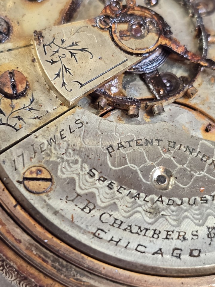 antique J B Chambers & Co/Wadsworth Pilot case HAMPDEN MOVEMENT 1895 ...