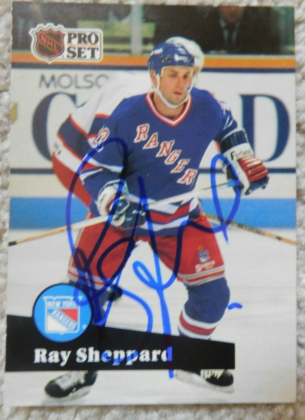 Ray Sheppard Auto Autographed Signed 1991-92 Pro Set Card Rangers Red ...