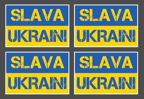 SLAVA UKRAINi / UKRAINIAN Flag Sticker 150x100mm outdoor waterproof ...