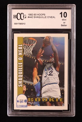 1992-93 NBA Hoops #442 Shaquille O'Neal Magic RC Rookie HOF BCCG 10 ...