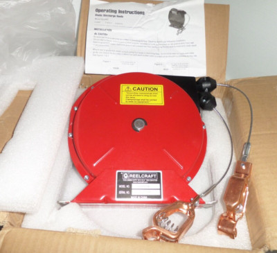 ⭐NEW IN BOX⭐ Reelcraft G 3050 Y Static Discharge Grounding Cable Reel ...