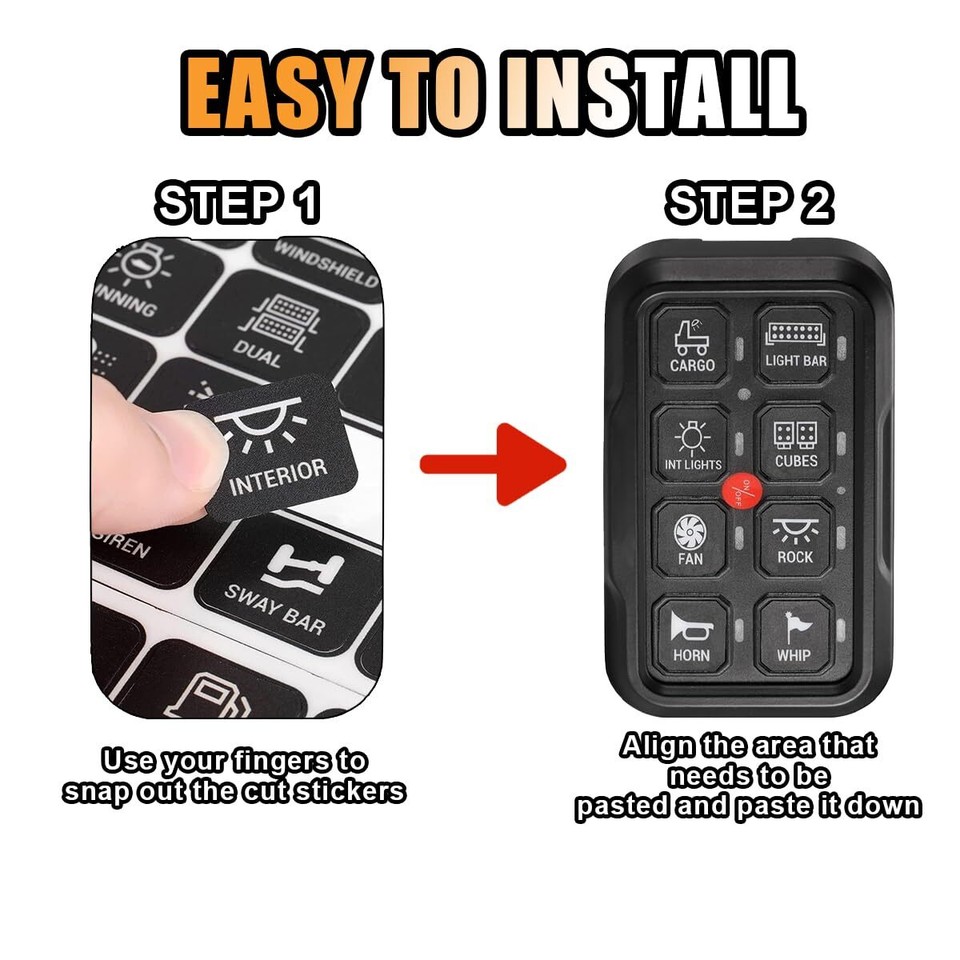 120PCS Auto Switch Panel Labels Decal Kit for Car Dashboard Boat RV | eBay