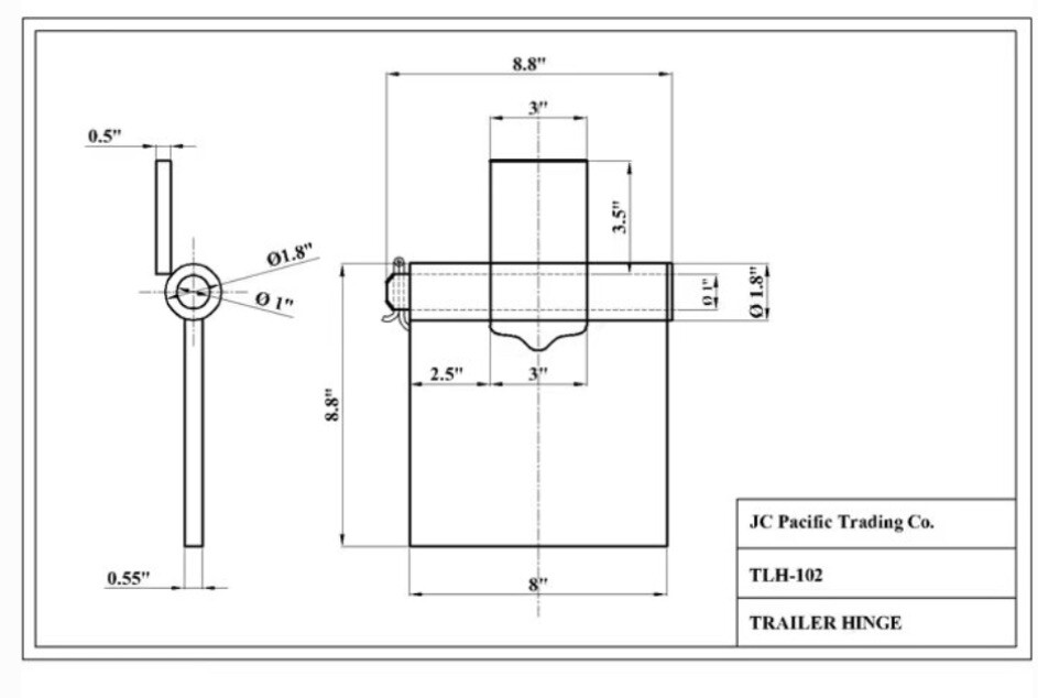 Steel Hinges Roll Off Container Hinge Large Grease Fitting | eBay