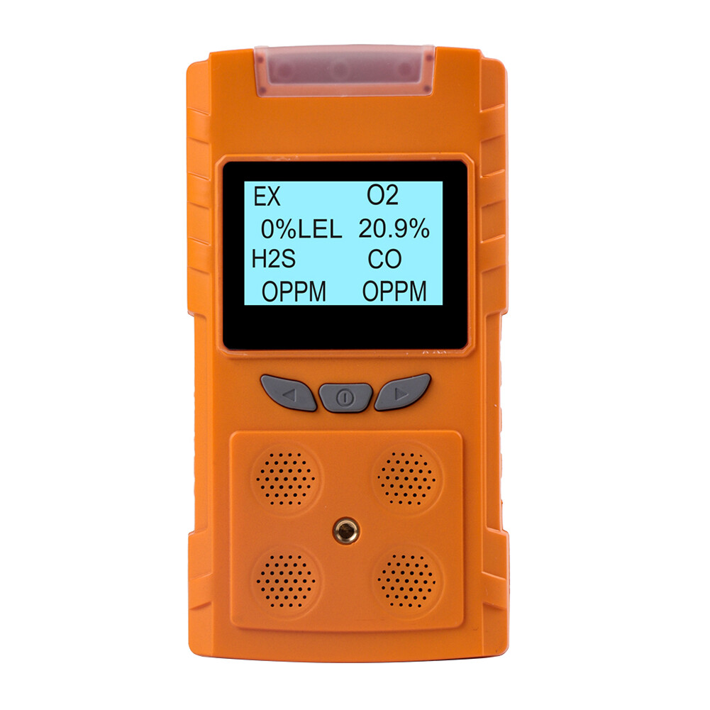 Portable Gas Leak Monitor Gauge Sound Alarm LCD 4 in 1 O2 CO H2S EX Gas ...