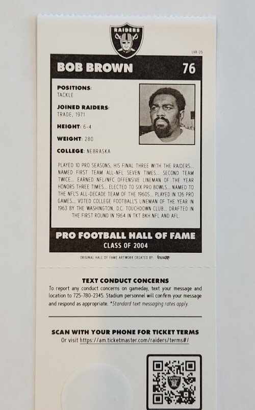 Los Angeles Chargers Las Vegas Raiders Ticket Stub 12/4/22 Bob Brown ...