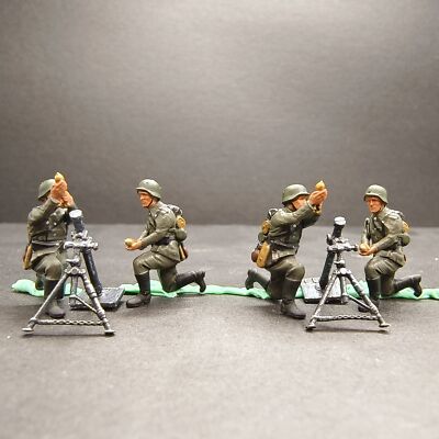 Hand Made 1/72 WWII German 81mm Mortar Team 4PCS Soldiers Painted Model ...