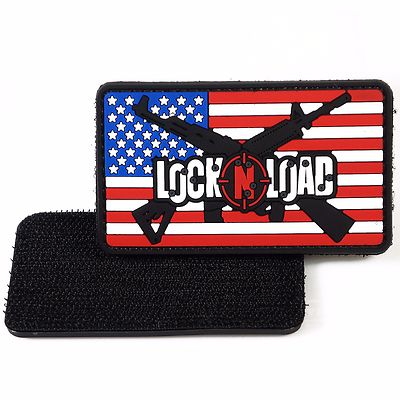 PVC Patch LOCK N LOAD American Flag 3D Badge Hook #12 Paintball | eBay