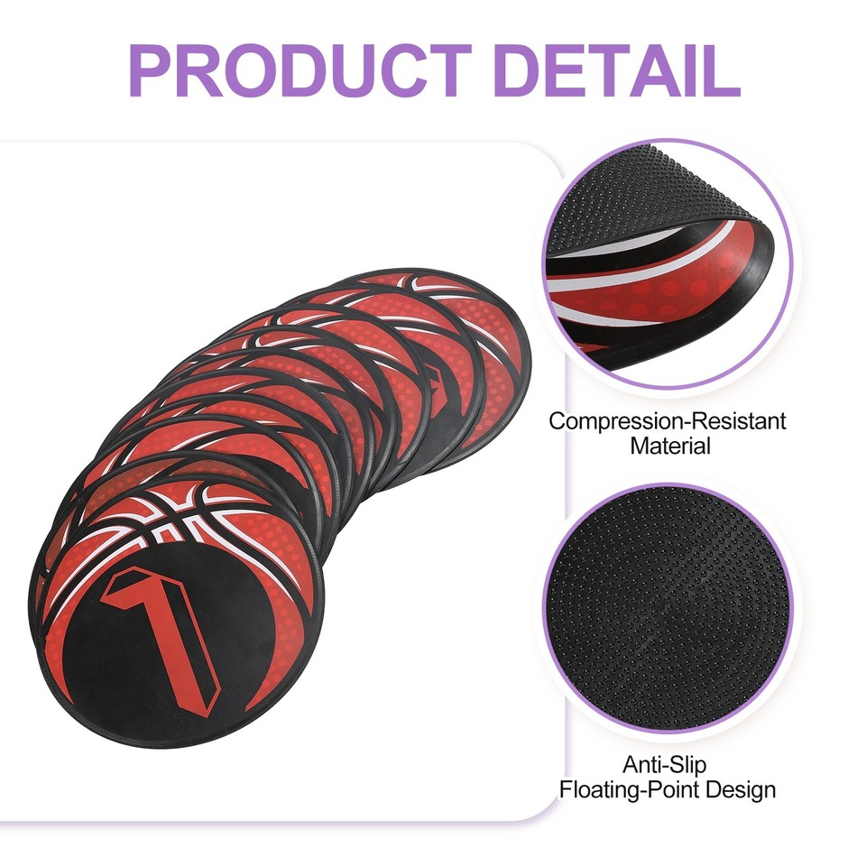 10 Pcs 9 Inch Number Spot Markers Basketball Floor Dots Agility Marker ...