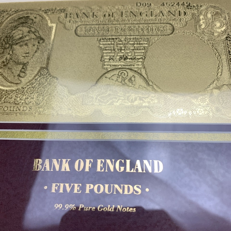 Very Rare Collectors Edition 99.9% Gold Five Pound and Ten Shilling ...