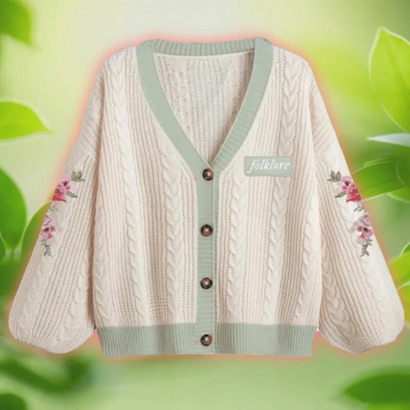 Autumn Handmade Knitted Lover Pink Cardigan Women Folklore Evermore ...