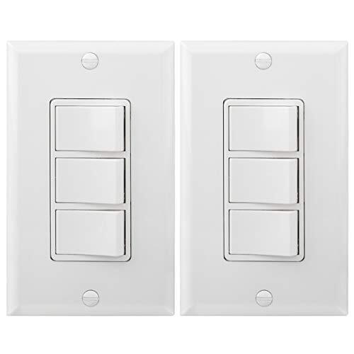 2pcs Triple Rocker Combination Switch 15 Amp 120 Volt 3 Individual ...