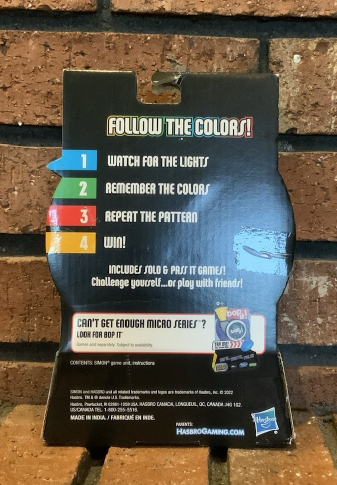 Hasbro Simon Classic Handheld Electronic Game 2022 Micro Series 3.5" | eBay