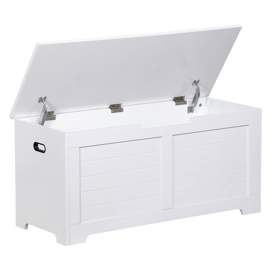 Storage Chest Wooden Toy Chest with Lid Storage Bench with Safety Hinge ...