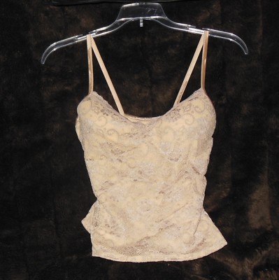 Newport News Shape FX Under Wire Beige Lace Corset Cami Bra Top Size S ...