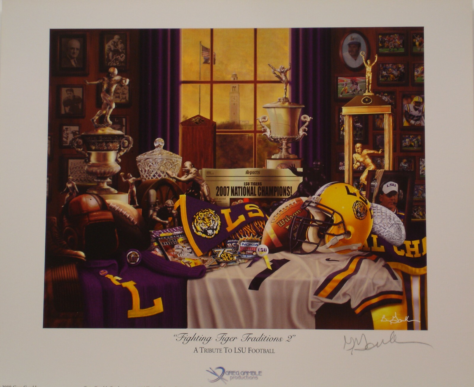 LSU football "Fighting Tiger Traditions 2" print by Greg Gamble | eBay