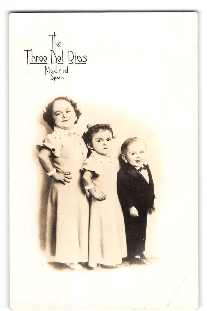 RPPC Circus Sideshow THREE DEL RIOS Freaks Midgets 1930s Vintage Photo ...