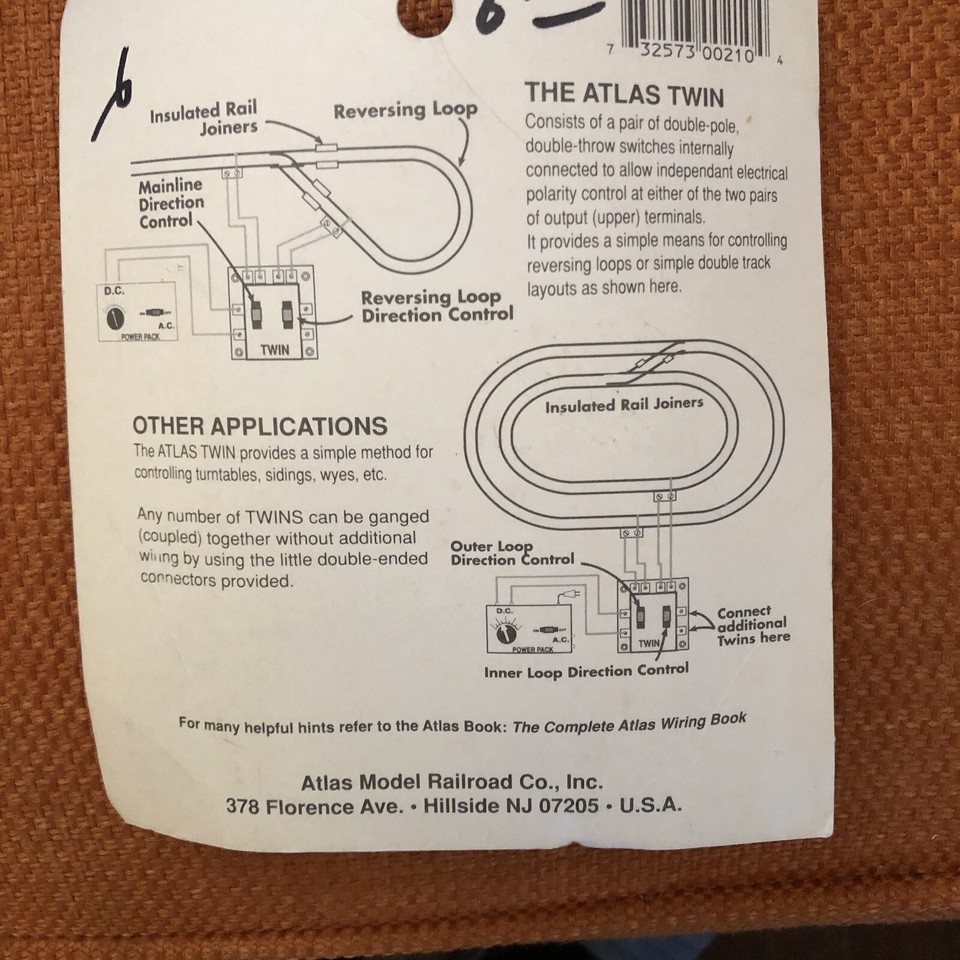 TWIN REVERSING SWITCHES HO N SCALE ATLAS 210 TRAIN TRACKS LAYOUT ...