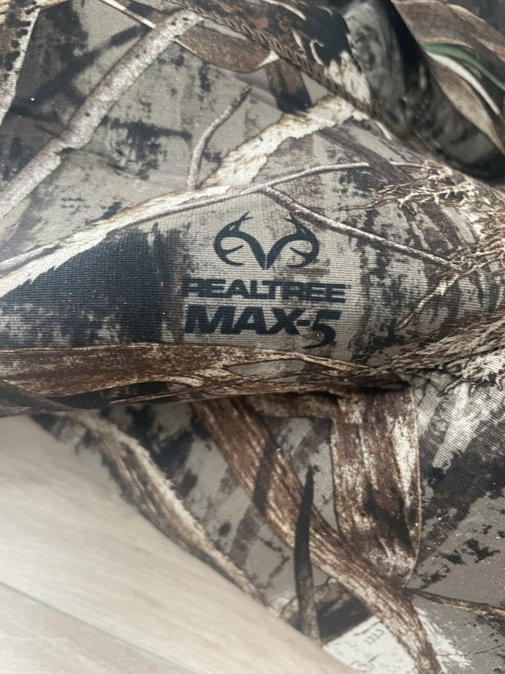 Real tree Max 5 Camo Hunting Fishing 1 Pc Suit With Attached Boots NWOT ...