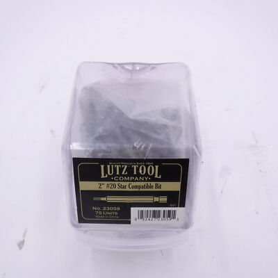 Set of 75 Lutz Tool Company 2" #20 Star (Torx) Compatible Bits 23059 75 ...