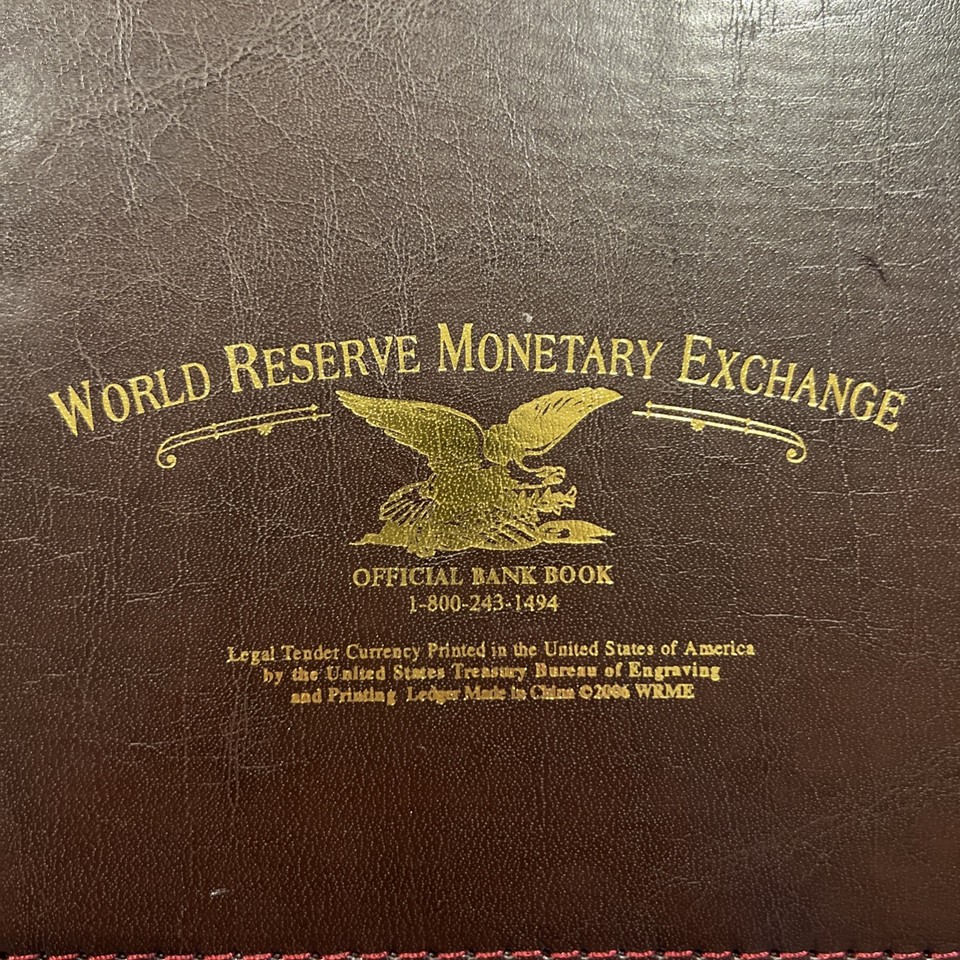 World Reserve Monetary Exchange Official Bank Book Paper Money Ledger ...
