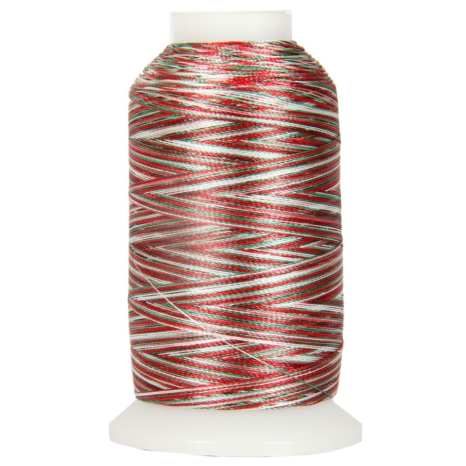 VARIEGATED POLYESTER EMBROIDERY THREAD 1000M SPOOLS 25 COLORS 40 WT ...