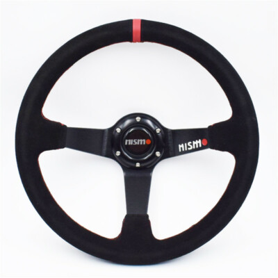 350mm/14' Nismo JDM Racing Suede Leather Deep Dish Sport Steering Wheel ...