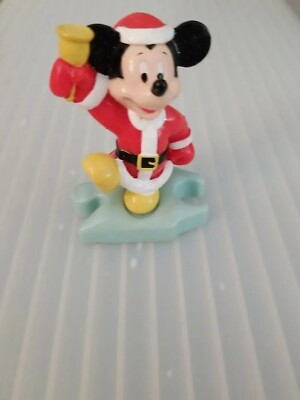 Disney Christmas Santa Mickey Mouse Ringing a Bell With Stand | eBay