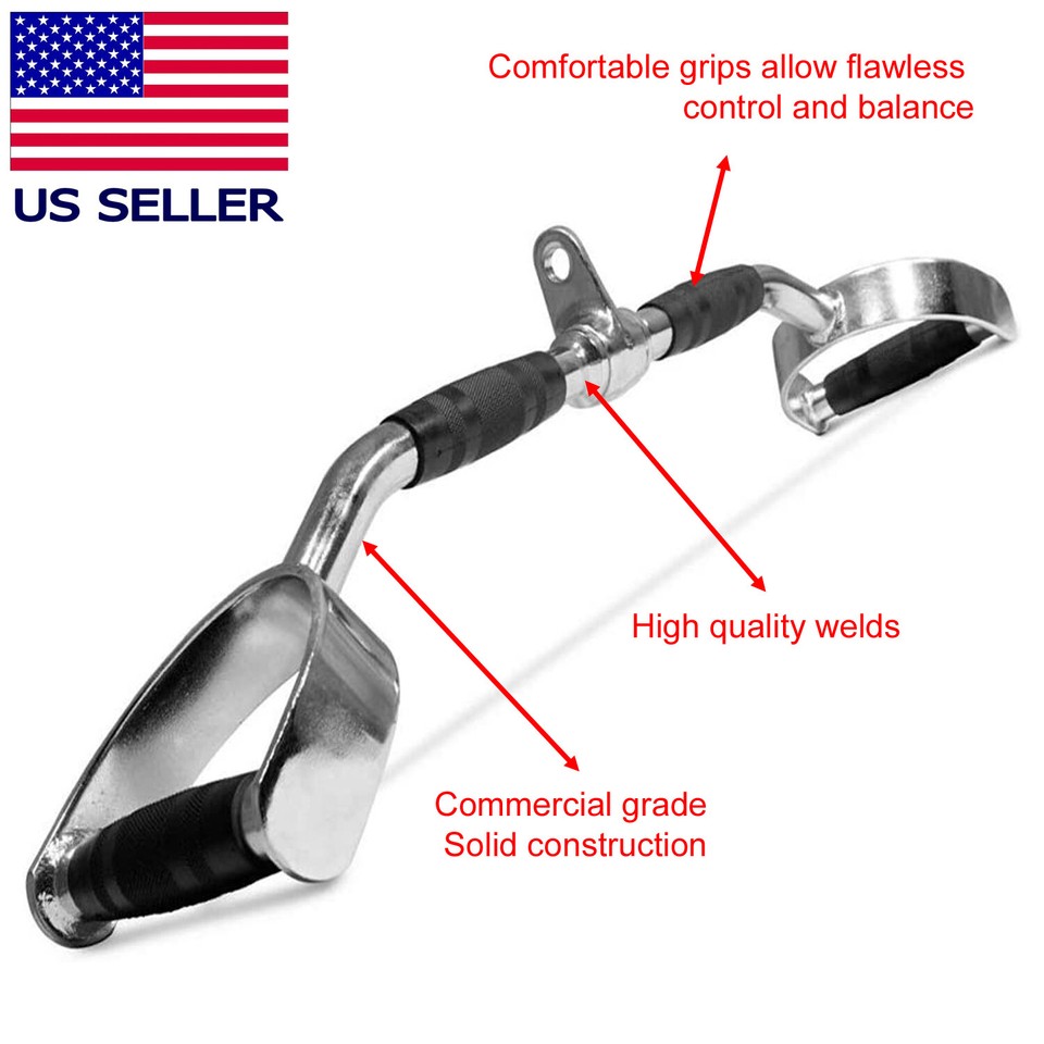 FMTX Home Gym Tricep Cable Attachments: COMBO LAT Bar V Rubber Handle ...