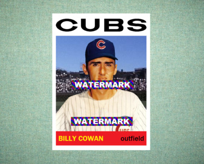 Billy Cowan Chicago Cubs 1964 Style Custom Baseball Art Card | eBay