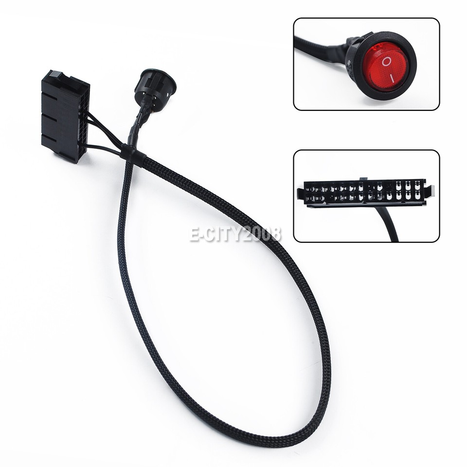 24-Pin Female ATX PSU Power Supply Starter On/Off Switch Jumper Bridge ...