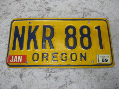 Oregon NKR 881 1989 License Plate | eBay