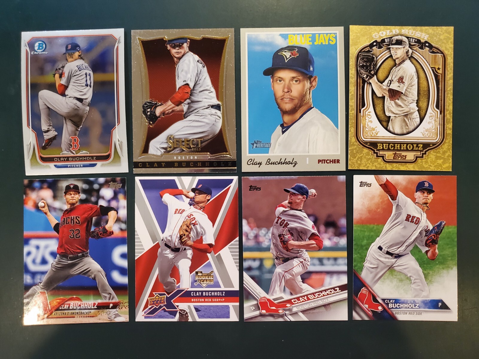 CLAY BUCHHOLZ - (8) DIFFERENT CARDS - NO DUPES - Topps Panini RED SOX BLUE JAYS | eBay