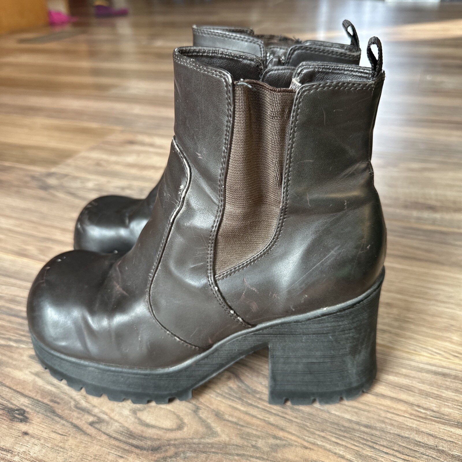 Y2k Chunky Brown Ankle Boots Lugz Bratz 90s Lower Eas… - Gem