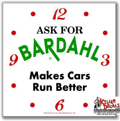 *NEW* 15" BARDAHL RUN BETTER MOTOR OIL GAS SQUARE GLASS clock FACE FOR ...