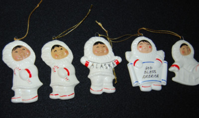 Vtg C Alan Johnson Snowbabies Inuit Child Eskimo Christmas Ornament ...