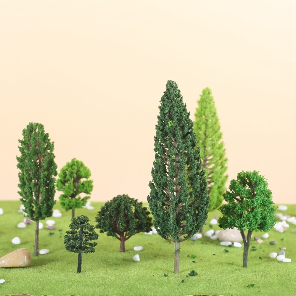 60Pcs Mixed Miniature Garden Model Tree for Train Scenery Landscape ...