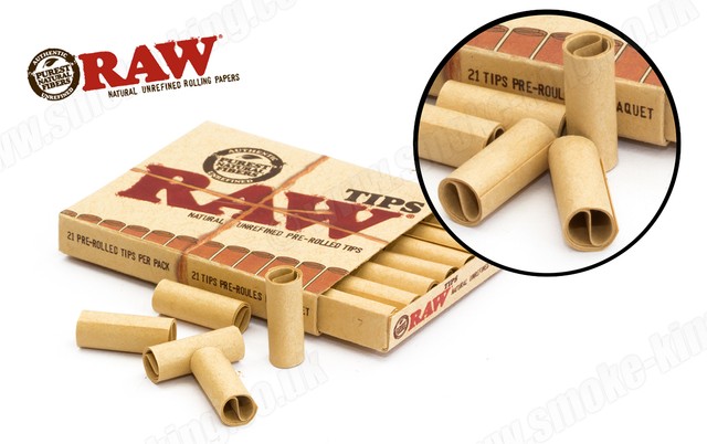 2 Raw Pre Rolled Tips Natural PreRolled for Cigarette Filter Rolling ...