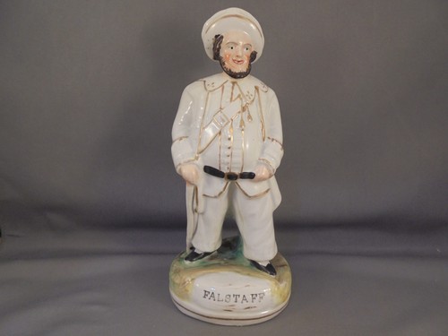 Antique 19th C Staffordshire Pottery Falstaff Figure 6 7/8" Shakespeare ...