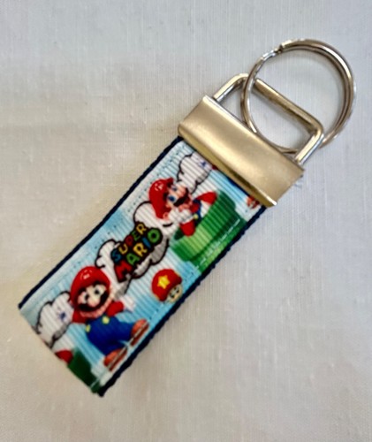 Handmade Mini Key Chain Decorated w/ SUPER MARIO Ribbon Key Fob ...